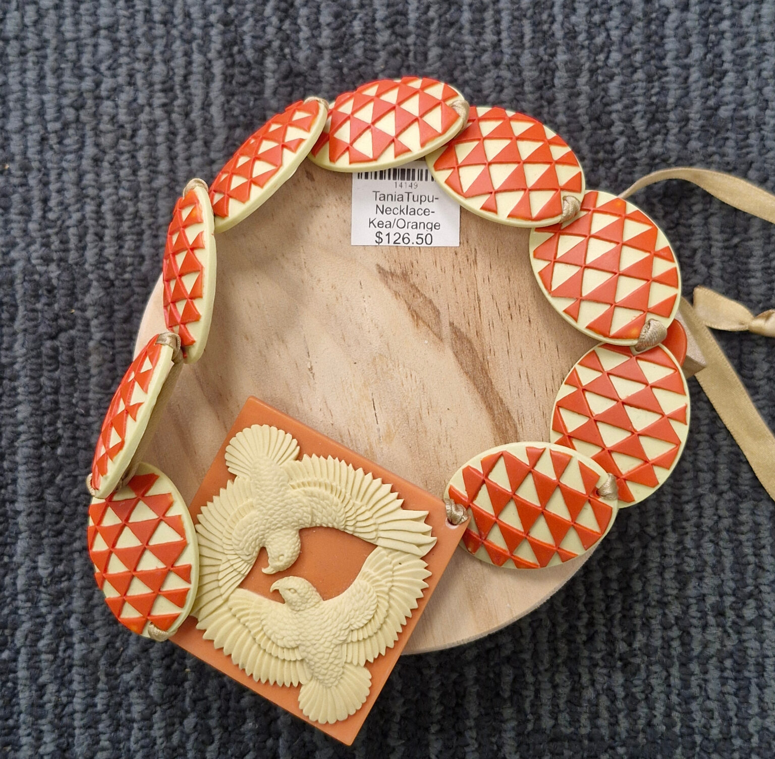 TaniaTupu-Necklace-Kea/Orange - Toi Toi Maori Art & Gift Shop